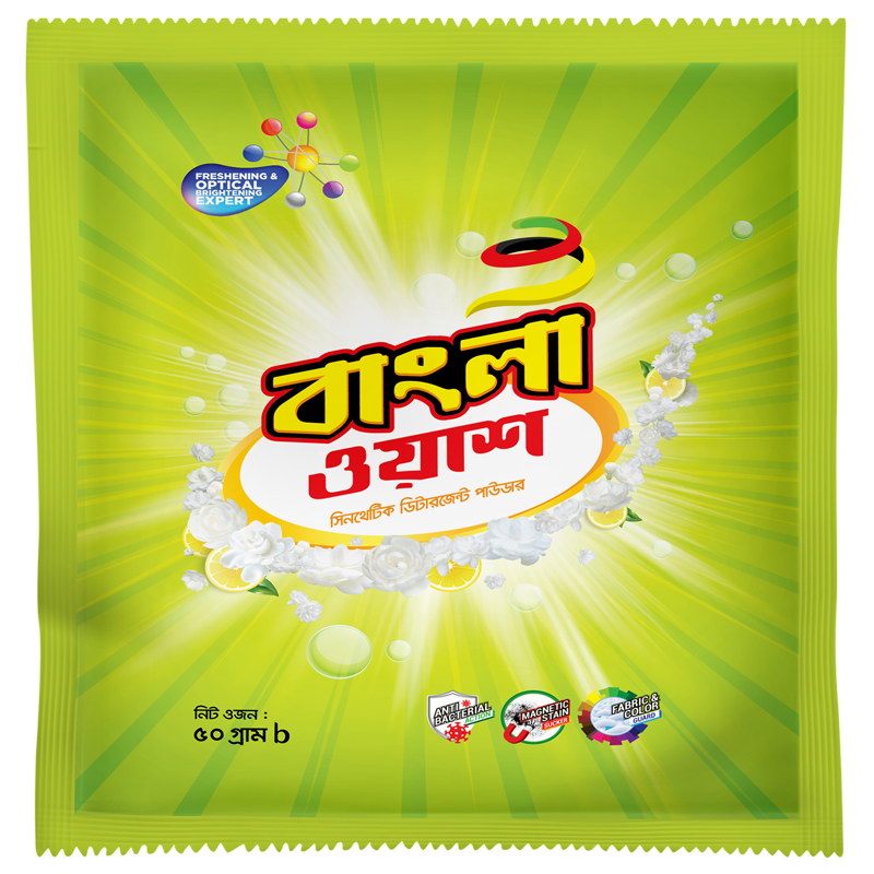 BANGLA WASH Detergent Powder 500 gm - RAY Bangladesh